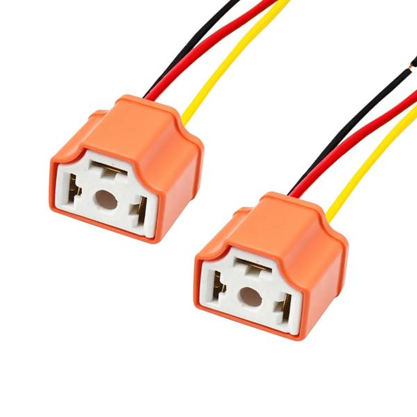 商品名: RGOAANC セラミック H4 9003 HB2 ヘッドライトコネクター、非標準H4プラグピン、ソケットメスアダプター配線ハーネスワイヤー、カーアクセサリーヘッドライトフォグライトレトロフィットユニバーサル車用ユニバーサル(オレ...