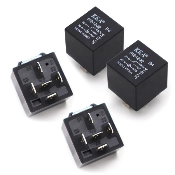 商品名: Tippwoo 車用スターターリレー 4個 DC 12V 30A 4ピン 防水 難燃性ハウジング 車用オイルポンプ エアコンライト スターターモーターリレー クイック修理交換用アクセサリー (ブラック) Tippwoo 5 Pin...