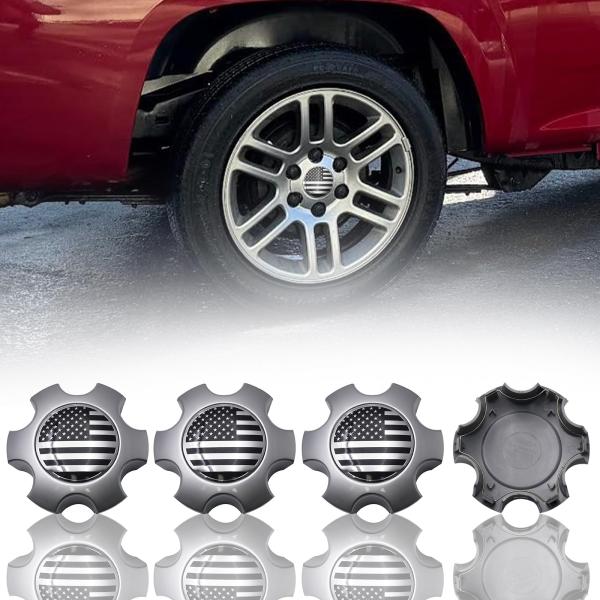 商品名:  4PCS 14cm 5.5 Inch Hubcaps with US Flag Center Decal Car Truck Wheel Hub Center Caps for Sequoia Tundra 2003-2006 ...