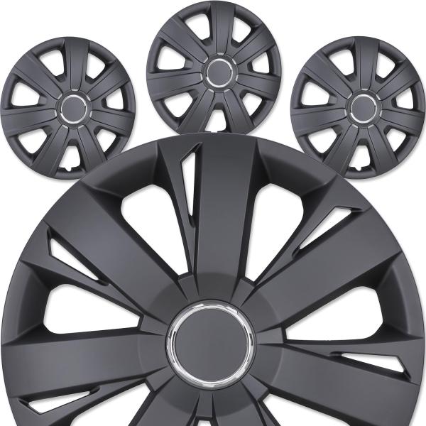 商品名:  AUTOFREE 15" Premium Universal Wheel Rim Covers ? Set of 4 Black Matte Hubcaps,ABS&amp;PC Material Hub Protection ...