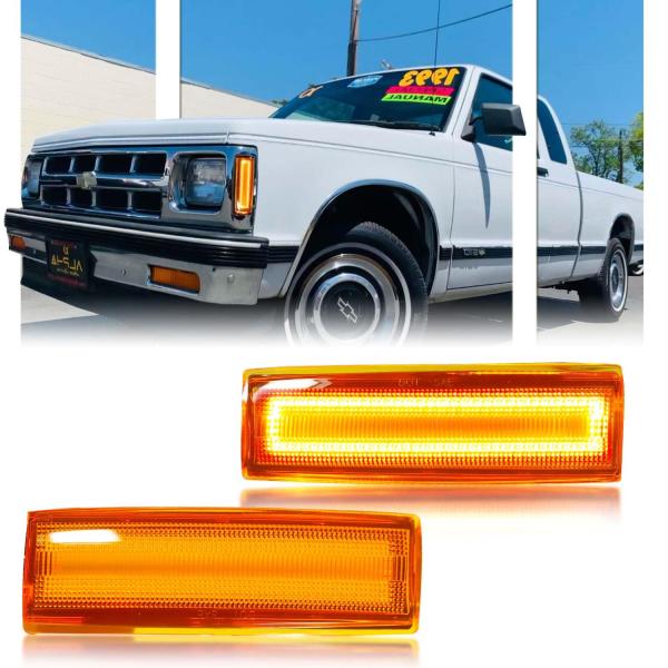 商品名:  GSOWO 2 PCS [Modern Loop Design] LED Side Marker Lights for 1983-1994 Chevy Blazer S10 GMC Jimmy S15, Front Side I...