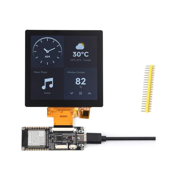 商品名: Wonrabai ESP32-S3 RGB LCD ドライバーボード 4インチ TFTディスプレイ付き 480×480ピクセル ESP32-S3-WROOM-1-N8R8 モジュール 32ビット 240MHz LX7 デュアルコア...