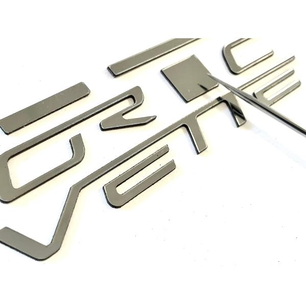 商品名:  Chrome Rear Bumper or Dashboard Letters Compatible with Cor_vette C6 2004-2013 ABS Plastic Selfadhesive Inserts No...