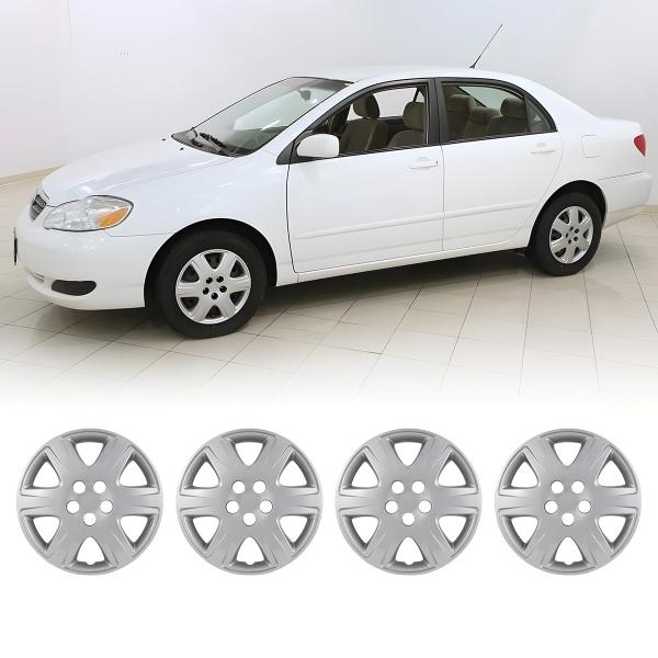 商品名:  Hawkley 15" inch Hubcaps Wheel Rims Cover for Toyota Corolla 2005 2006 2007 2008, R15 Steel Wheels Snap On Install...