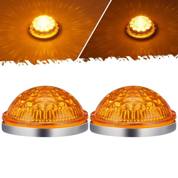 商品名:  Partsam 2Pcs 17LED Amber Watermelon Lights Side Marker Turn Signal Lights with Steel Stainess Bezel Replacement fo...