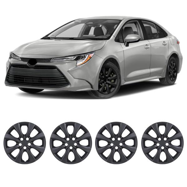 商品名:  16" Hubcaps Wheel Rims Cover Black Matte Hubcaps ABS &amp; PC Material Steel Wheels Snap on Hub Caps Auto Tire Cov...