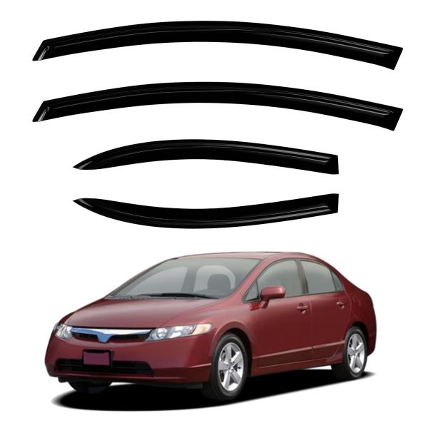 商品名:  DimFlux Rainguards for Honda 2006-2011 Civic Sedan 4-Door Noise Reduction Vent Shadesブランド: DimFlux商品サイズ: For 2006-...