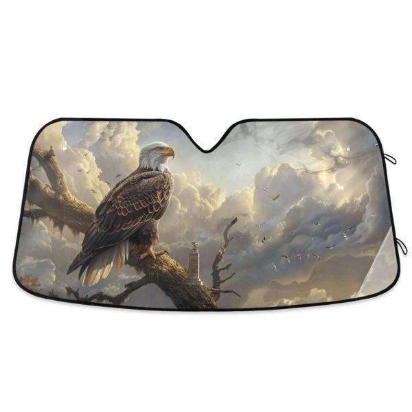 商品名:  YMGQYJ Hawk on Branch Car Windshield Sun Shade for Sedan SUV Truck, Auto Sun Visor Heat Protection, Foldable Car F...