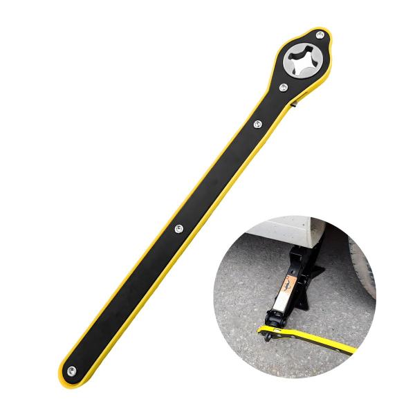 商品名: Gasedin ジャッキラチェットレンチ 車用スチールジャック ロングハンドルレンチ工具 360°回転 省力化 シザージャッキレンチ 正逆ノブ付き ユニバーサルカーアクセサリー(付属品なし) Gasedin Jack Ratche...