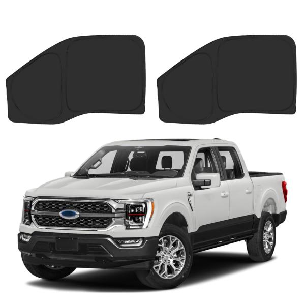 商品名: ULROLIT フロントサイドウィンドウサンシェード 2021 2022 2023 Fo-rd F150 アクセサリー 2Dr 4Dr ピックアップ用 折りたたみ式ウィンドウサンシェード サンバイザープロテクター F150用 サイ...