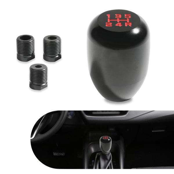 商品名: dawfall Pack-1 車用ギアシフトノブ、5速マニュアルギアボックスシフトノブアダプター付き、車の改造マニュアルノブギアシフトヘッド、ほとんどのマニュアルトランスミッションモデルに対応(ブラック) dawfall Pack...