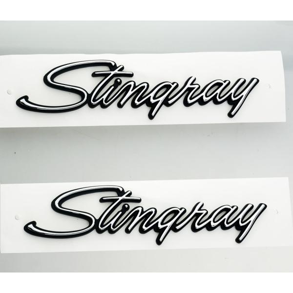 商品名: ペアセット スティングレイ エンブレム 3Dバッジ フロントフェンダートリムパーツ 交換用 69-73 コルベット C3 (シルバー) Pair Set Stingray Emblems 3D Badges Front Fende...