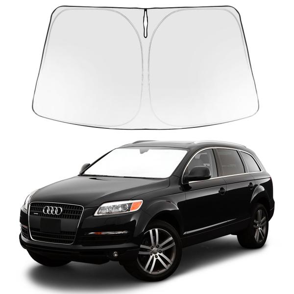 商品名: アウディQ7用フロントガラスサンシェード。 Proadsy 2025 Upgrade Windshield Sun Shade Custom Fit 2007-2015 Audi Q7 Foldable Front Sunshad...