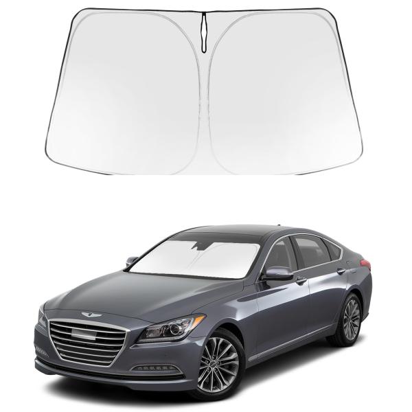 商品名:  Proadsy 2025 Upgrade Windshield Sun Shade Custom Fit 2015 2016 Hyundai Genesis Foldable Front Sunshade Protector S...