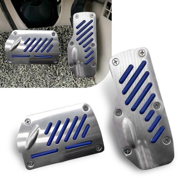商品名: Irinidig 2ピース カーオートマチックトランスミッションペダルカバー 5.5インチ x 2.4インチ アクセラレーター + 4.95インチ x 2.9インチ ブレーキペダル 合金 耐久性構造 スポーツデコレーション + 滑...