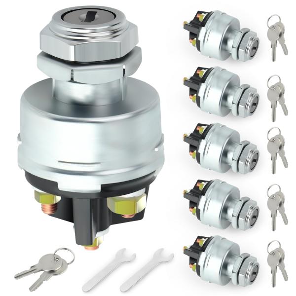 商品名:  QCDENG 4 Position Universal Starter Switch, Replacement Ignition Key Starter Switch Starter Ignition Switch for Ca...