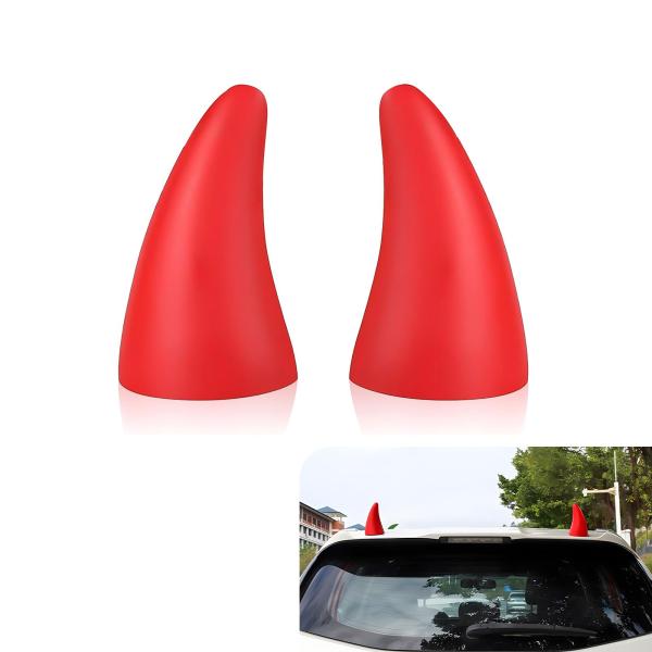 商品名: getfay 2個 車の屋根の装飾 3D デビルホーンステッカー、2.75インチ x 4.5インチ バンパー装飾 衝突防止装飾、車の衝突防止プロテクターヘルメットステッカー、ほとんどの車にユニバーサル(レッド) Car 3D De...