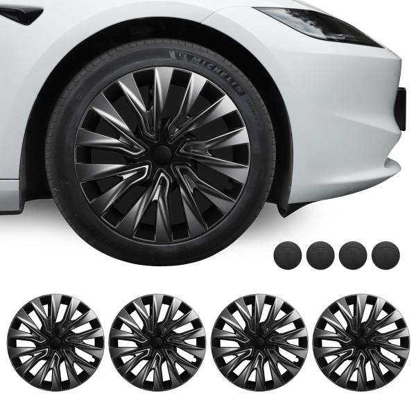 商品名:  BASENOR 2025 Upgraded Tesla Model 3 Nova Wheel Covers Hubcaps 18 Inch Hub Caps Rim Protectors Cover Replacement Pr...