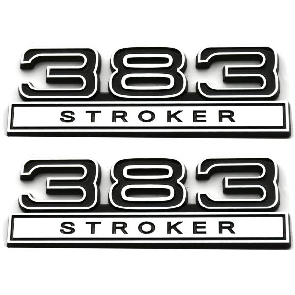 商品名: 383 Stroker 6.2リットル エンジンエンブレム バッジ 3D デカール ステッカー 車 トラック (クロムブラック) 2枚 2pcs 383 Stroker 6.2 Liter Engine Emblems Badge...