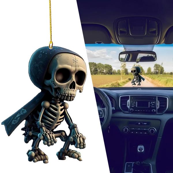 商品名: Sephile 1パック カースケルトンペンダント、アクリルハロウィンホラー雰囲気像装飾、バックミラースイングホラースケルトンアクセサリー、ほとんどの車に適しています(マルチカラー#4) Sephile 1-Pack Car Sk...