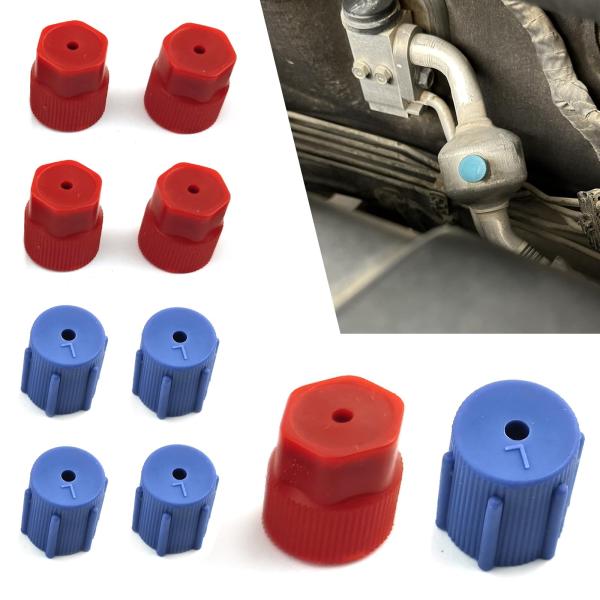 商品名: Neferta 車用ローサイドハイサイドエアコンバルブコアカバーキット ABSプラスチックトップ "H" "L" 簡単に識別識別できるエアコン修理カバー ほとんどの車用(ブルー&amp;レッド) Neferta 10 PCS Ca...