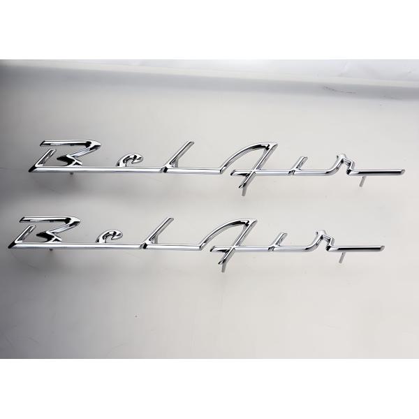 商品名: 1955-1956 Tri Five Belair リアクォーターパネルスクリプトエンブレム 3Dバッジ トリム(シルバー)2個 2pcs Replacement for 1955-1956 Tri Five Belair Rea...