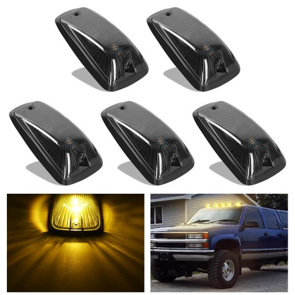 商品名:  Nilight LED Cab Marker Lights Roof Running Light 5 PCS 5 LED Smoke Lens Amber Cab Clearance Light Compatible with ...