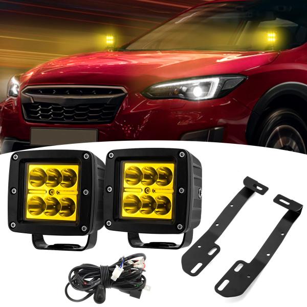 商品名:  Wsays 2PCS LED Amber Light Pods &amp; Ditch Hood Hinge LED Pod Mount Bracket w/Wiring Kit Compatible with Subaru C...