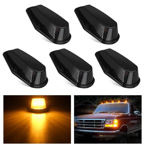 商品名:  Nilight LED Cab Marker Lights Roof Running Light 5 PCS 16 LED Smoke Lens Amber Cab Clearance Light Compatible with...