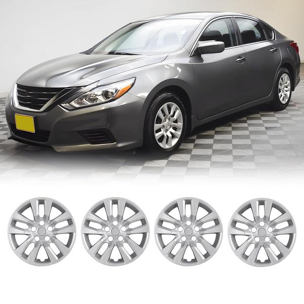 商品名:  Hawkley 16" Hubcaps Wheel Rims Cover Silver Lacquer Compatible with Steel Wheels Snap On Installation Hubcaps Set ...