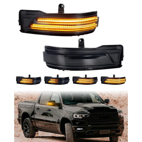 商品名:  PWOBVZ Sequential Amber LED Side Mirror Turn Signal Light for 2019 2020 2021 2022 2023 2024 Ram 1500, Side Mirror ...