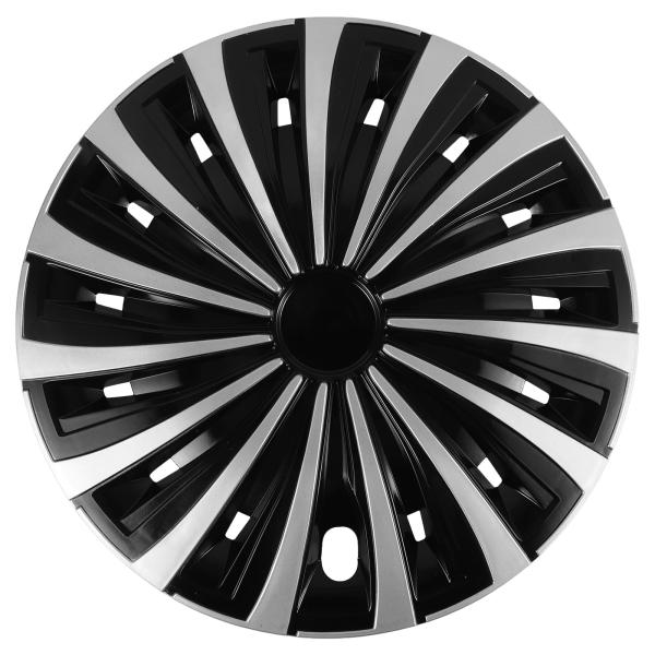 商品名:  HEALLILY Premium Quality 12 Black Silver Hubcaps/Wheel Covers fits One-Piece Heavy Duty Construction Wheel Rim Cov...