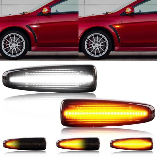 商品名:  Gempro LED Side Marker Light Switchback Sequential Amber&amp;White Turn Signal Lamps for M‘itsubishi Lancer EVO X ...