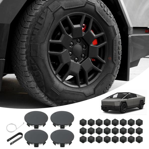 商品名:  4PCS Wheel Center Hub Caps Cover and 24PCS Lug Nut Covers,Hub Center ABS Caps Set Compatible with Tesla Cybertruck...