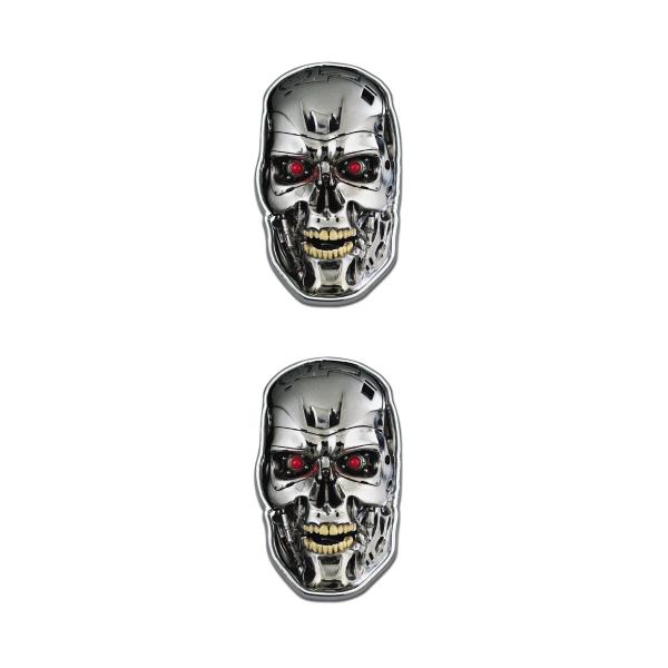 商品名: Elektroplate 公式ライセンス商品 ミニターミネータームービー2個 OEMクロームエンブレム オートバイ/ウォータークラフト/装飾用 | ユニバーサルフィット 1.6インチ x 1インチ | 耐候性 | 2個パック El...