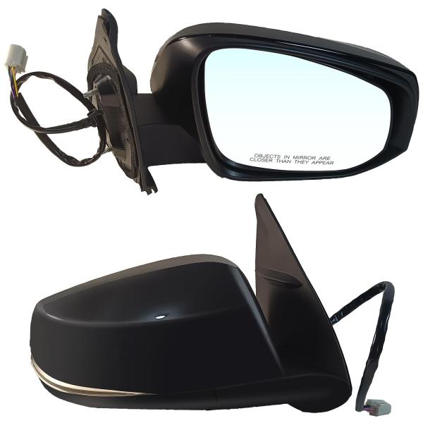 商品名: Paderson 右助手席側ミラーアセンブリ 2016-2024 トヨタ タコマ パワーグラス付き 加熱式 ウィンカー 手動 折りたたみ ブラック 交換用 TO1321349 (7ピン) Paderson Right Passen...