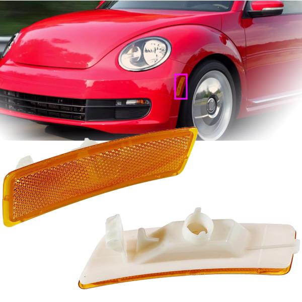 商品名:  BST BSSP 2PCS Amber Yellow Lens Front Bumper Side Marker Light Housing for Volkswagen VW Beetle 2012-2019 Tiguan 2...