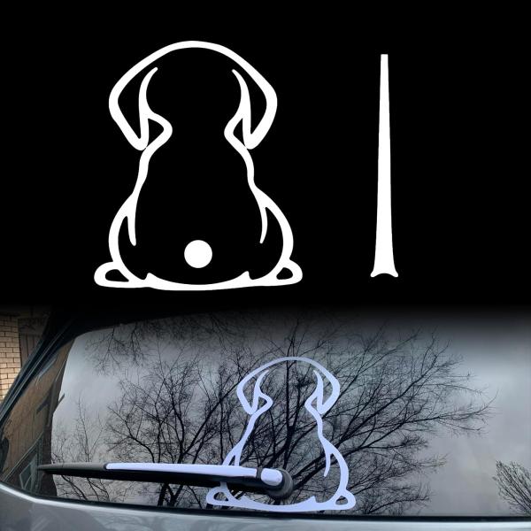 商品名: getfay 1 PC 車 スタンディング ドッグ ステッカー 22.5 cm x 27.0 cm ボディ + 3.0 cm x 24.0 cm テールカー リアウィンドウ ワイパー デカール、かわいいカートゥーン 車 エクステリ...