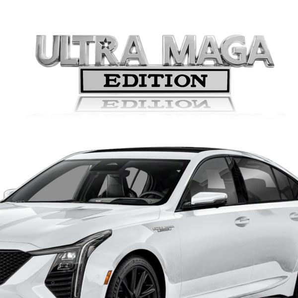 商品名: Hirificing Ultra MAGA トラック 車のエンブレム粘着ステッカー、クラシックウルトラMAGAエディションエンブレム 外装 オートストリートファイター パーソナリティ ボディデコレーション 3Dメタルエンボスステッ...