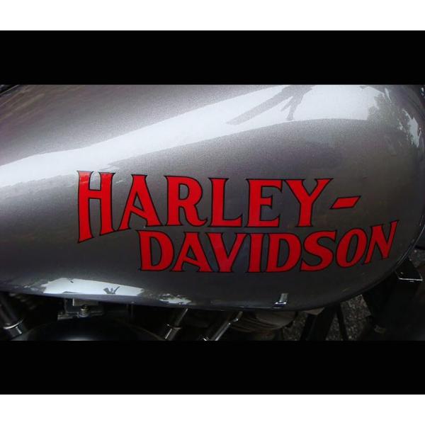 商品名:  H Davidson Gas Tank Decal ? Die Cut Vinyl Motorcycle Tank Sticker Custom Graphics Emblem Double red Black (Custom ...