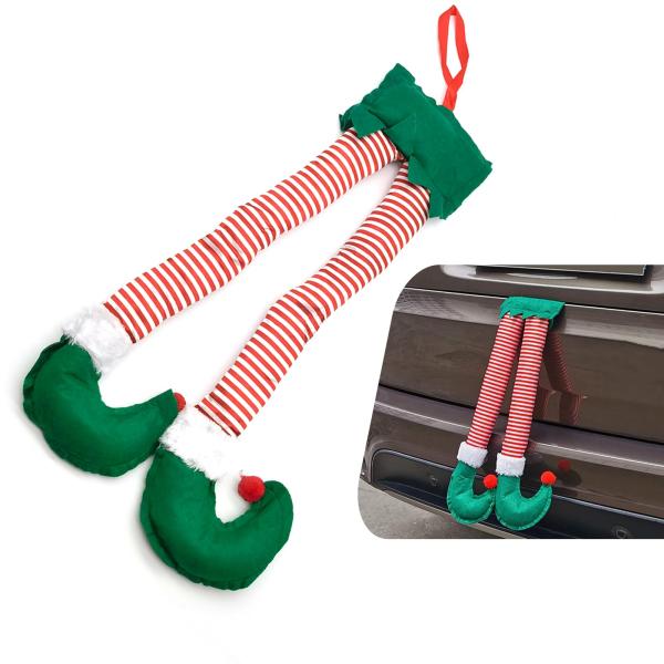 商品名: dawfall 1個 車 9.85インチ x 19.35インチ トランク クリスマス デコレーション ペンダント、クリスマス プラッシュ クリスマス エルフ 脚 車体ペンダント、休日の雰囲気 家と車の多目的アクセサリー (マルチカ...