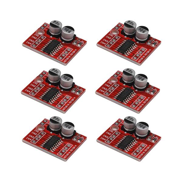 商品名: L298N ミニデュアルDCモータードライバーモジュール PWMスピードコントロール デュアルHブリッジステッピングモータードライバーモジュール 6個 スマートカーとロボット用 6PCS L298N Mini Dual DC Mo...