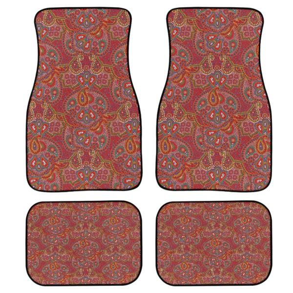 商品名:  GEMEICHI Boho Paisley Texture Car Floor Mats Custom Vibrant Colored Pattern Various Oriental Design Vintage Floor ...