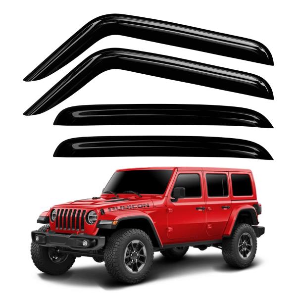 商品名:  Dimflux Window Rain Guards Compatible with 2018-2023 Jeep Wrangler JL,Compatible with 2020-2022 Jeep Gladiator 202...