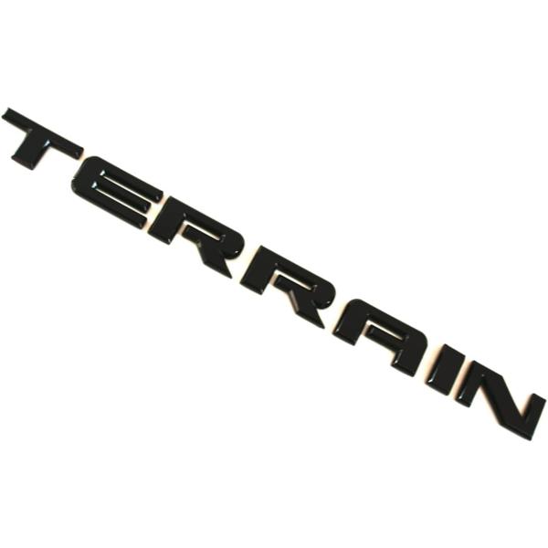 商品名: 地形フロントドアまたはリアリフトゲートネームプレートロゴエンブレム装飾3Dバッジ交換用地形用(グロスブラック) 1Pc Terrain Front Door or Rear Liftgate Nameplate Logo Embl...