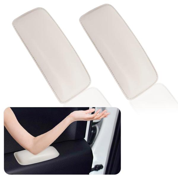 商品名: IHOTDER 2個 車用膝クッション、ソフトレザー車のドアアームレストパッド、膝脚肘用、ユニバーサルカーセンターコンソールクッションパッド コンフォートピロー 車内アクセサリー ほとんどの車 SUV用 (ベージュ) IHOTDE...