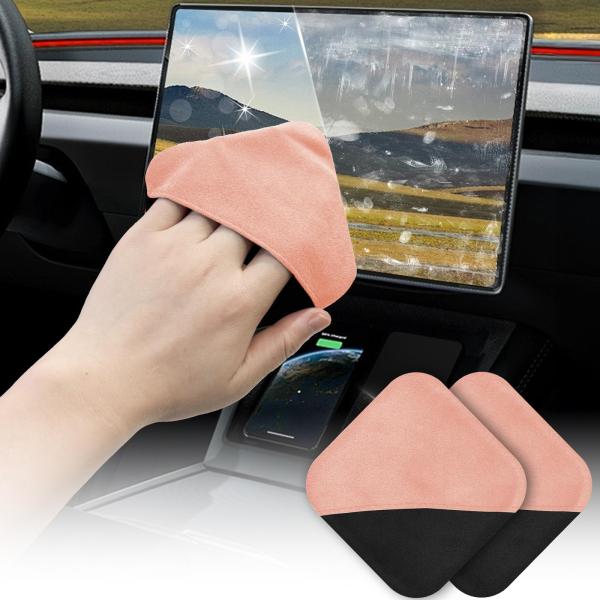 商品名: SuperKaKa 2個 カースクリーンクリーナー - 車両タッチスクリーンマイクロファイバークリーニングクロス、タッチスクリーンクリーンワイプ車インテリアアクセサリーユニバーサルテスラダッシュボードディスプレイ(ピンク) Sup...