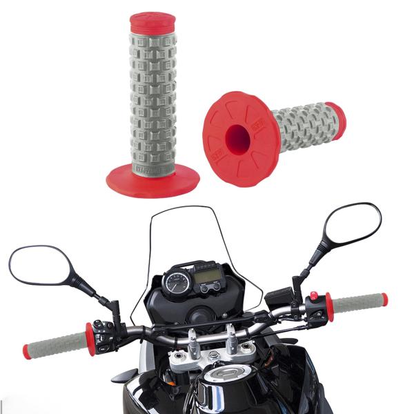 商品名: RGOAANC オートバイグリップ2個、ダートバイクハンドルバーグリップ、7/8インチダートバイクピロートップグリップ、カーアクセサリー滑り止めユニバーサルハンドルバーレーシンググリップモトクロススクーターダートバイク用(レッド)...
