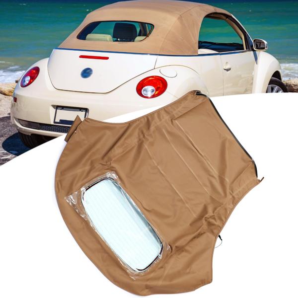 商品名: Flynsu コンバーチブルソフトトップ 透明な加熱ガラス窓付き 交換用 2003-2010 フォルクスワーゲン ビートル 1.8L 2.0L 2.5L タン 帆布トップ Flynsu Tan Convertible Soft T...