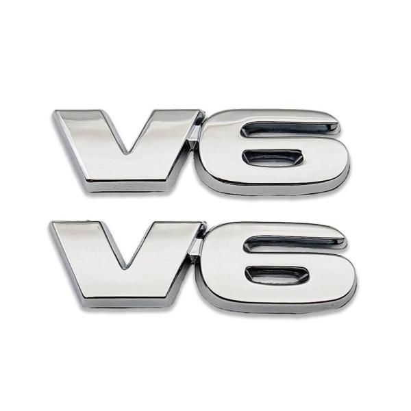 商品名:  2Pcs 3D Polished Chrome V6 Letter Car Emblem Trunk Lid Sport Decal Car Badge Sticker V6 (Silver)ブランド: JQKING高さ: 1c...